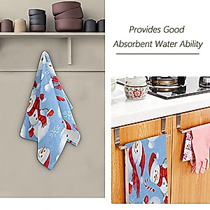Christmas Snowman Dish Towels for Kitchen Set 2 Piece Microfiber Dish Cloths for Drying Dishes,Absorbent Kitchen Towels Christmas Snowman Tea Towels,3