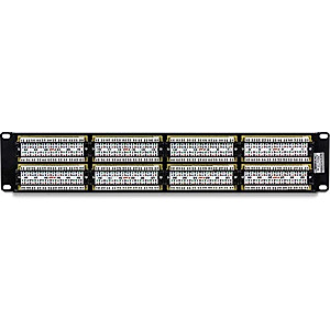 TRENDnet 48-Port Cat6 Unshielded Patch Panel, Wallmount or Rackmount, Compatible with Cat3,4,5,5e,6 Cabling, for Ethernet, Fast Ethernet, Gigabit Applications, Black, TC-P48C6