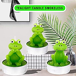 Frog Tealight Candles, Tea Lights Candles for Home Decor, Smokeless Happy Frog Animals Candles for Gift,Baby Shower, Party, Birthday Decor, Festival Wedding, Valentine Romantic, Handmade, 6 Pcs