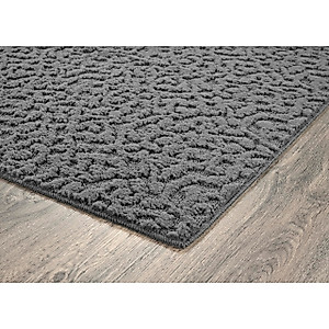 Garland Rug Ivy 2 Ft. X 12 Ft. Cinder Gray Geometric Solid Color Area Rug - Durable, Stylish, and Soft Rug for Living Rooms, Hallways, Bedrooms, and High-Traffic Areas