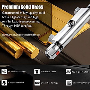 Bathroom Thermostatic Shower Mixer Wall Mount Hot Cold Water Showering Faucet Temperature Control Valve