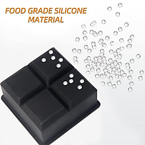 Large Ice Cube Trays Silicone (2.5-Inches) - Giant Cocktail Silicone Ice Maker, Scotch Whiskey Ice Cube, Easy Release Reusable Ice Cubes,Food Grade (Black 2 Tray)