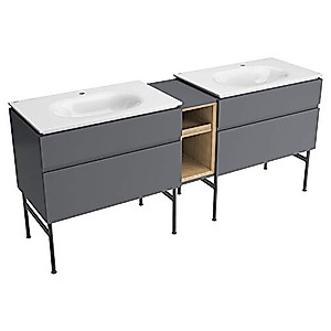 American Standard 8726033.477 Studio S 33 in. Double-Drawer Bathroom Vanity, Dark Grey