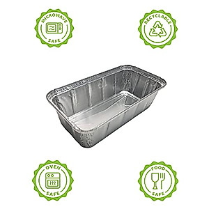 KitchenDance Disposable D & W Fine Aluminum Closeable Loaf Pan with Dome Lid - 33 Ounces Non-stick Aluminum Foil Pans Cakes, Cobblers - Baking Pan Perfect for Baking,Preparing Food, 212P, 500 Count