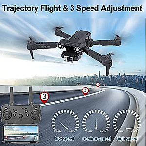 MOCVOO Drone with Dual Camera for Adults Kids, 1080P HD FPV Camera Drones with Carrying Case, Foldable RC Quadcopter Toy Gift for Boys Girls, 2 Batteries,120° RC Adjustable Lens,Gravity Control,3 Speeds