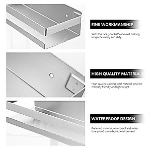 Cabilock Wall Mounted Shower Caddy Basket Shelf Shampoo Holder Organizer for Bathroom Kitchen (Sliver)