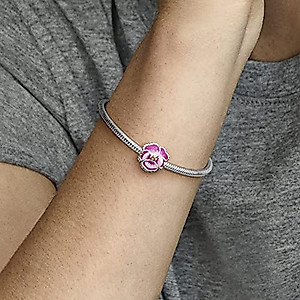 Pandora Pink Pansy Flower Charm Bracelet Charm Moments Bracelets - Stunning Women's Jewelry - Gift for Women in Your Life - Made with Sterling Silver, Cubic Zirconia & Enamel