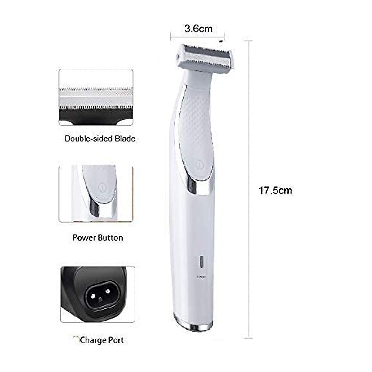 Beard Mustache Trimmer for Men Rechargeable Electric Hair Razor Foil Shaver for Edging Beards, Mustaches, Stubble and Body Hair - Cordless Wet Dry Man's Hair Groomer Kit with Combs