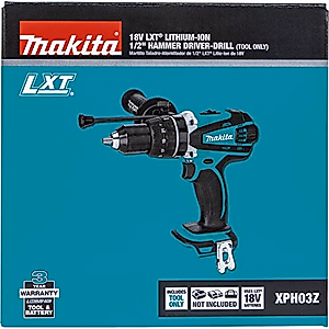 Makita XPH03Z 18V LXT Lithium-Ion Cordless 1/2" Hammer Driver-Drill, Tool Only