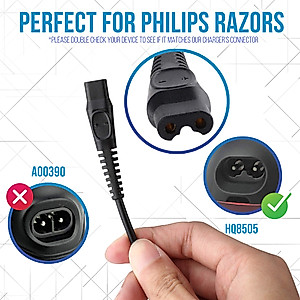 LotFancy Charger for Philips Norelco Shavers, HQ8505 Power Cord Replacement, Power Supply Adapter for Norelco Aquatec Arcitec Multigroom Razors and Trimmers, ETL Listed, 6FT Charging Cable