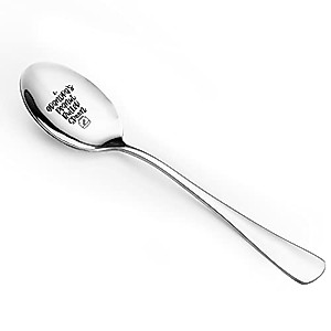 Best Papa Gifts from Granddaughter Grandson - Grandpa's Peanut Butter Spoon Funny Engraved Stainless Steel - Papa Gift for Father's Day/Birthday/Christmas