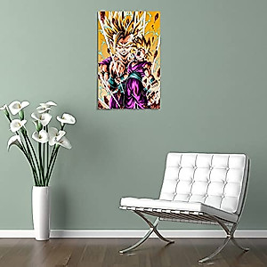 BUJIAN Gohan Super Sayayin 2 Canvas Art Poster and Wall Art Picture Print Modern Family Bedroom Decor Posters 12x18inch(30x45cm)