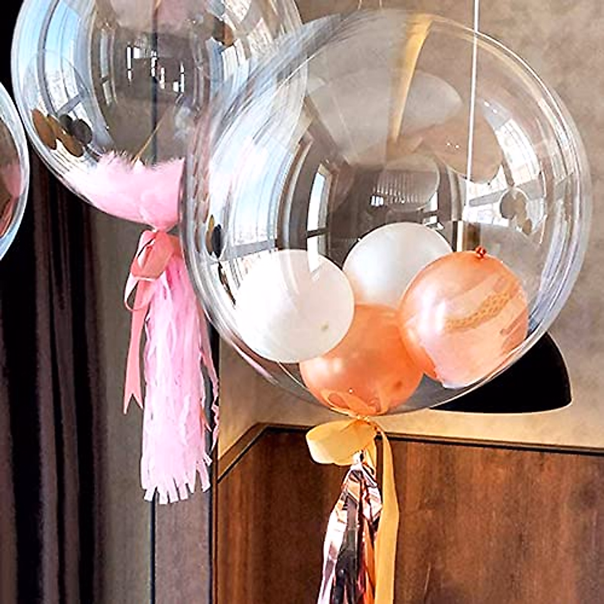 Lightsfever Clear Balloons, Large 22 inch Bobo Balloons, Transparent Balloons, Wedding Bubble Balloons, Wedding Party Decorations, Birthday Decorations, Bachelorette Party Balloons, for Helium or Air