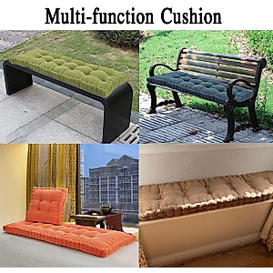 ZEaink Bench Cushion Indoor/Outdoor Furniture Bench Cushion Bench Cushion Garden 36/40/42/48/60/72 inch Thicken Seat Cushions Bench Seat Pads Loveseat Chair Cushion(Color7,150x50cm/60x20in)