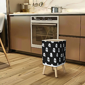 LGCZNWDFHTZ Small Trash Can with Lid Ghost Icons Halloween Seamless Pattern Wastebasket with Press Cover Dog Proof Garbage Can Waste Bin for Kitchen Bathroom Nursery 2.6 Gallon