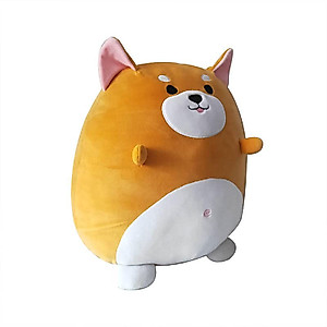 Stuffed Animal Toy Corgi Inu Shiba Dog Plush Ultrasoft 16-Inch Yellow Squishy Hugging Pillow for Boys, Girls, and Adults