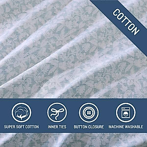 Tommy Bahama- Queen Duvet Cover Set, Reversible Cotton Bedding Set with Matching Shams, Coastal Home Décor (Koya Bay Blue, Queen)