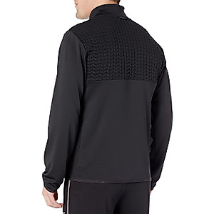 New Balance Men's NB Heatloft 1/4 Button Snap Top Long Sleeve, Black, Medium