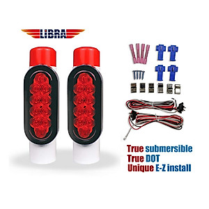 LIBRA Boat Trailer Guide on Post Pipe Guide Light Set LED Submersible DOT EZ Install