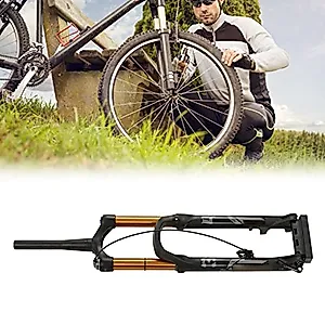 Jopwkuin Bike Suspension Fork, Remote Lockout Sturdy Stiffness 27.5in 175mm Mountain Bike Front Fork Good Locking Control for Maintain