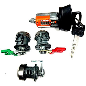 C-42-195 for Select Ford Ignition Switch Lock Cylinder + Three (3) Door Lock Cylinder W/2 Ford Logo Keys