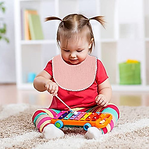 Baby Bibs Muslin Bibs Drooling Teething Bibs for Girls Boys 4-Layer Organic Muslin Cotton Cute Muslin Baby Bibs Absorbent&Soft&Breathable Multi-Use Scarf Bibs