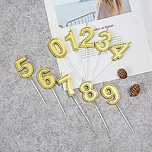 29th Birthday Candles Cake Numeral Candles Happy Birthday Cake Candles Topper Decoration for Birthday Wedding Anniversary Celebration Supplies (Gold)