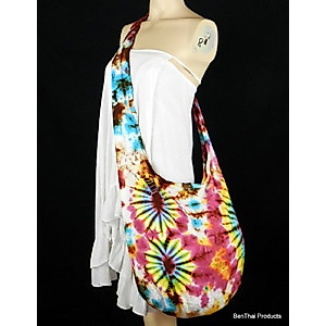 BTP! Tie Dye Sling Crossbody Shoulder Bag Purse Cotton Bohemian - Firework VY5