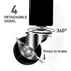 Citylife 5-Tier Storage Shelves with Wheels Foldable Shelving Unit Heavy Duty Garage Metal Storage Rack Kitchen Shelf for Storage