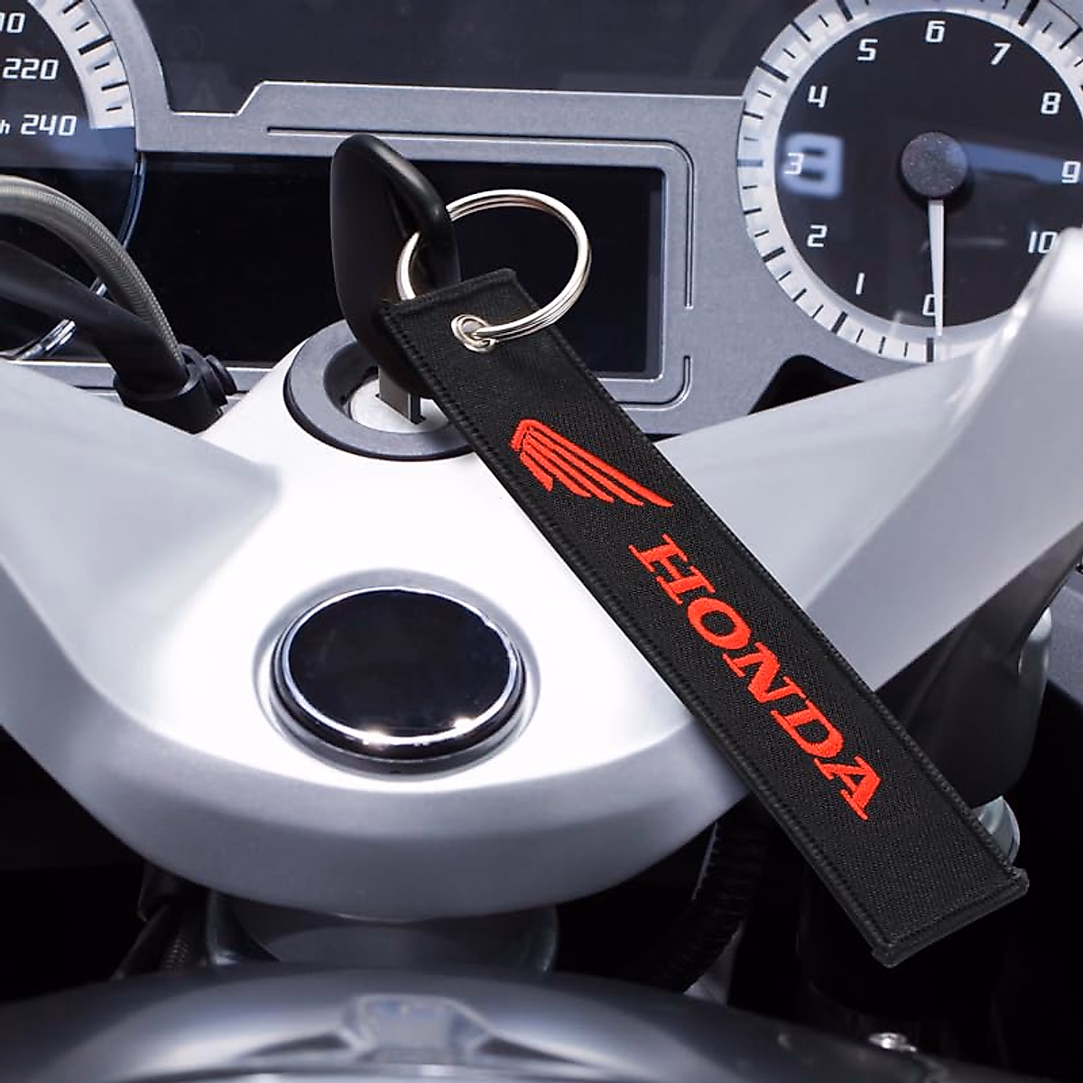 Thcyoe Embroidery Keychain Key Ring Compatible with Honda,Motorcycle Key Chain Keyring for CBR, CB, GL, CM, NC, CFR, X-ADV 750, NSS 750 Series,Accessories for Motorcycle Key