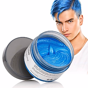 BeeShine Hair Coloring Wax, Blue Disposable Instant Matte Hairstyle Mud Cream Hair Pomades for Kids Men Women to Cosplay Nightclub Masquerade Transformation …