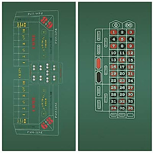 Craps & Roulette 2-Sided Casino Felt Layout