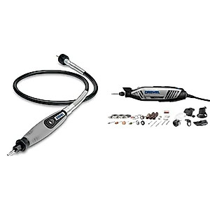 Dremel 4300-5/40 High Performance Rotary Tool Kit & 225-01- Flex Shaft Rotary Tool Attachment with Comfort Grip and 36” Long Cable - Engraver, Polisher, and Mini Sander