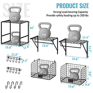 ThreeHio 3 Pack Laundry Room Shelves Wall Mounted with Wire Storage Baskets, Over Washer and Dryer Shelves with Hanging Rods and Hooks, Wire Wall Shelves Baskets for Laundry Organization and Storage