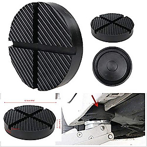 4PC Rubber Car Lift Jack Stand Pads 4.92" / 125mm for Car Jack and Lift Machine Anti-Slip Slotted Disk Surface with Frame Stand Rail Pinch