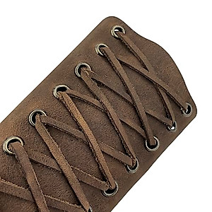 Valhalla Gear, Set of 2 Bracers for Archers, Hand Protector for Bow Shooting Practice, Outdoor Sports Armband, Wrist Guard, Full Grain Leather, Handmade, Bourbon Brown