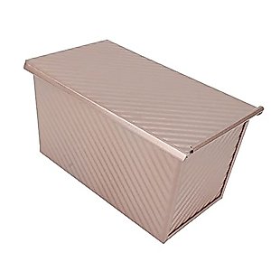 NDNCZDHC Loaf Pan with Lid, Non-Stick Bakeware for Baking Bread for Oven Kitchen, Carbon Steel Corrugated Bakewar Mold for Baking Bread