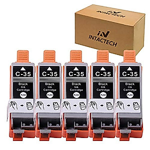 Intactech PGI-35 Black Ink Cartridges Compatible with Canon PGI-35 CLI-36 Ink Use for Canon PIXMA iP110 iP100 mini260 mini320 tr150 Printer 5-Pack