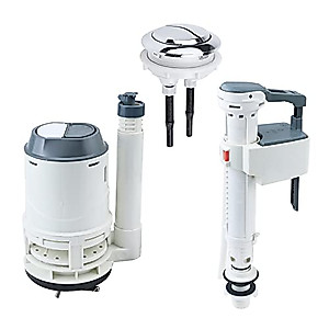 T Tulead Toilet Tank Parts Replacement Toilet Dual Flush Valve 18cm Height,Fill Valve,Push Button, Toilet Repair Kit