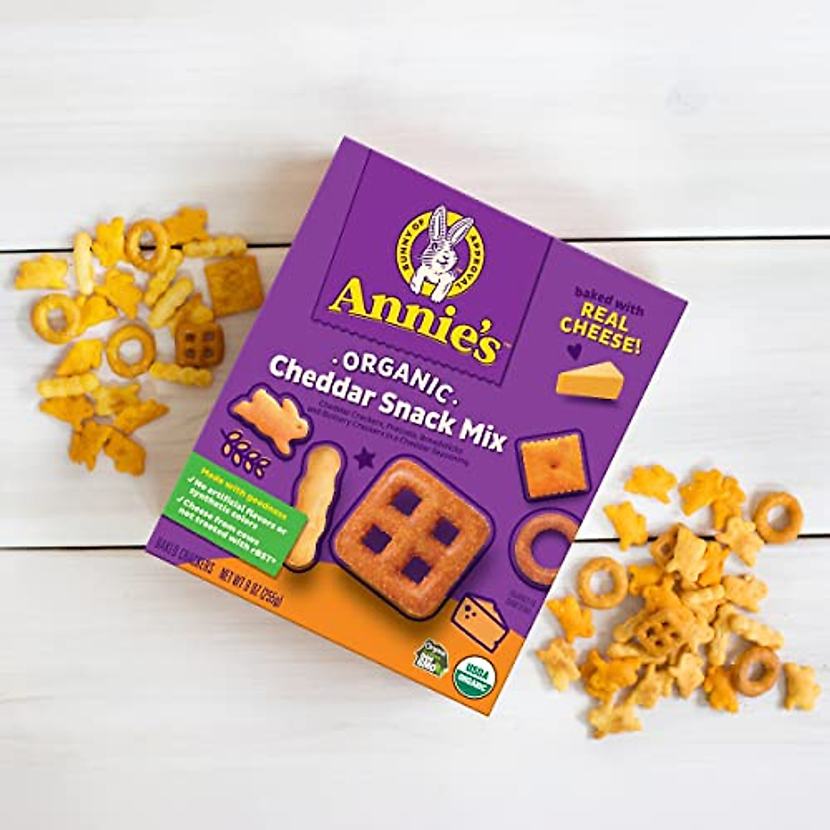 Annie's Organic Cheddar Snack Mix With Assorted Crackers and Pretzels, 9 oz.