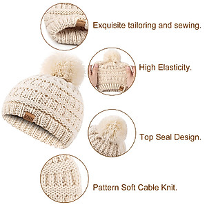 REDESS Baby Kids Winter Warm Hats, Infant Toddler Children Pom Pom Beanie Knit Cap Girls Boys