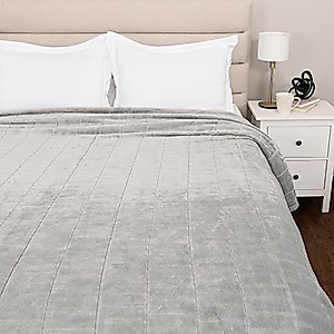 Life Comfort Cozy Textured Lightweight Throw, 90"x90" 100% Recycled Fibers Eco-Friendly Queen Size Super Soft Soft All Season Premium Comfort Blanket for Bed or Couch, Grey