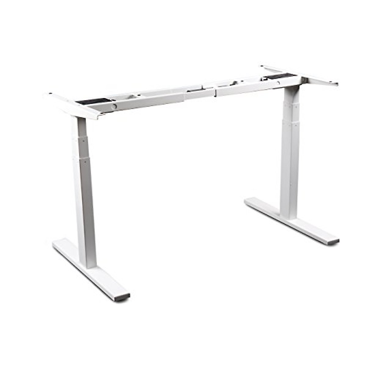 VWINDESK VJ201-S3 Electric Height Adjustable Sitting Standing Desk Frame Only/Sit Stand - Dual Motors 3 Segment Motorized Desk Base Only,White