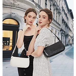 Shoulder Bags for Women Small Y2K White Purse Tote Handbag Clutch 90s Retro Classic