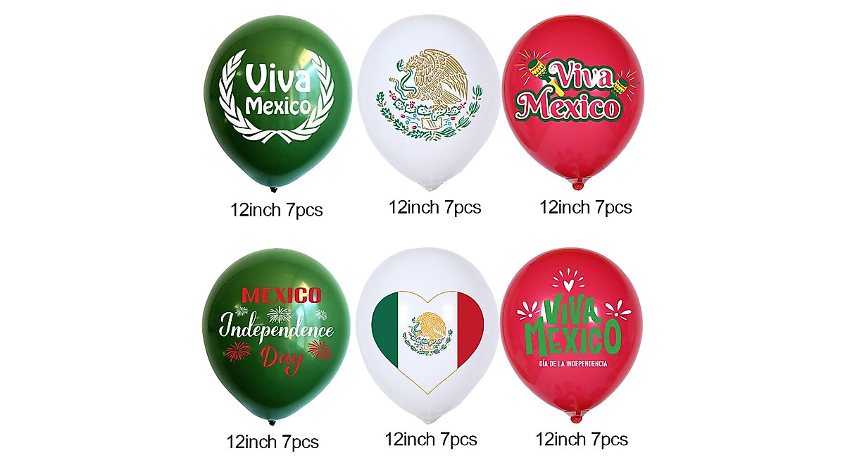 44pcs Mexico Independence Day Party Decorations Viva Mexico Balloons ...
