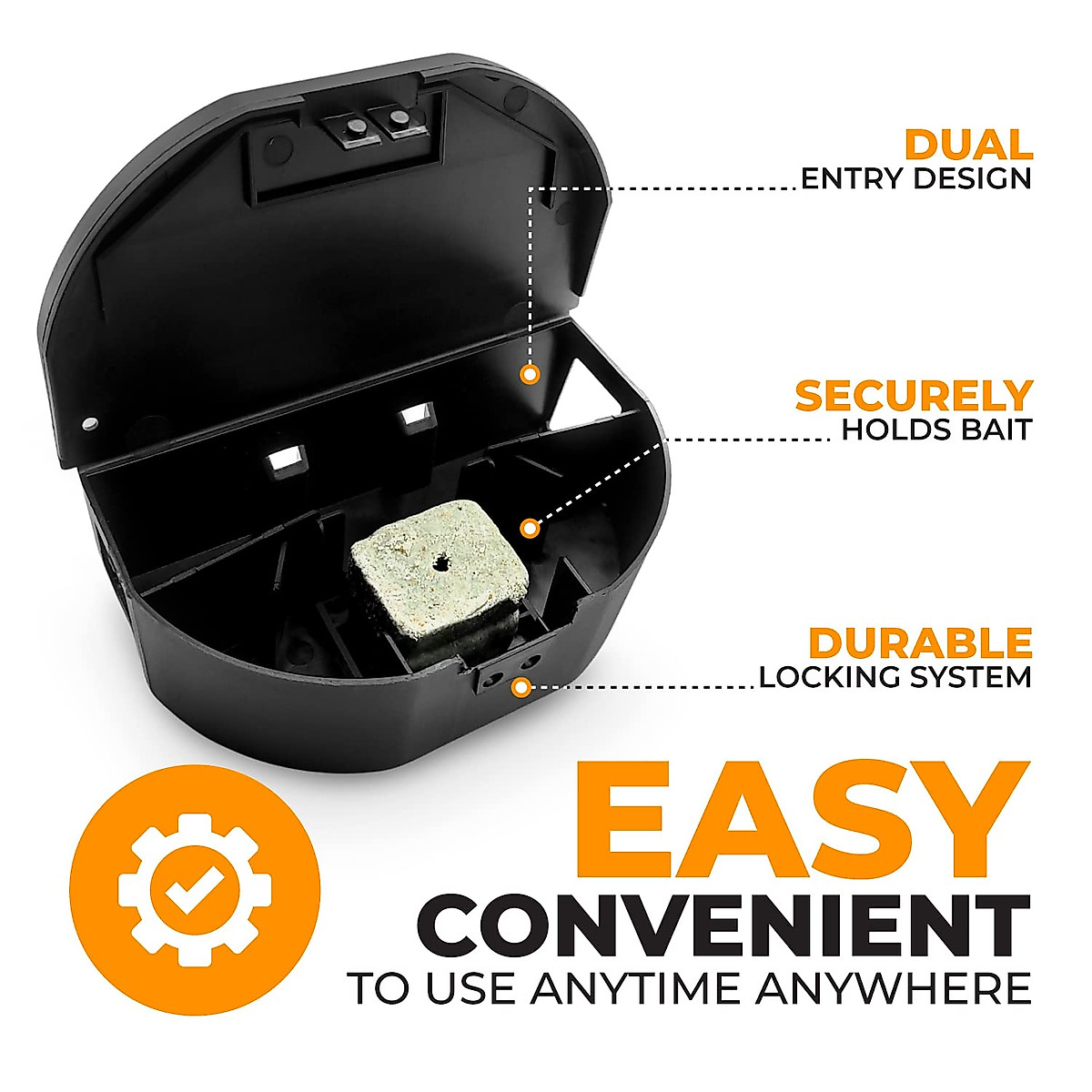 16 Pack - Mouse Bait Stations – Mice, Moles or Small Rodent Traps – Reusable Indoor Rodent Control Bait Box