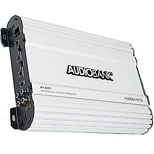 Audiobank Monoblock 1600 WATTS Amp Class AB Car Audio Stereo Amplifier P1601 Heavy-Duty Aluminum Alloy Heatsink, Class A-B Operation Remote On/Off Circuit