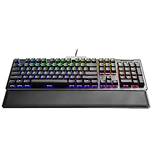 EVGA Z15 RGB USB Gaming Keyboard, RGB Backlit LED, Hotswappable Mechanical Kaihl Speed Bronze Switches (Clicky), 822-W1-15US-KR, Black