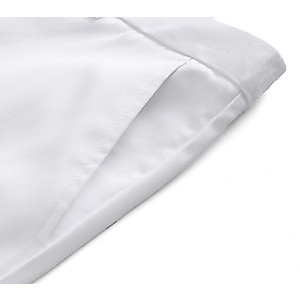 Mens Dress Pants Slim Fit Solid Color Skinny Trousers Classic Business Casual Wedding Suit Pants US Size 36W x 32L White