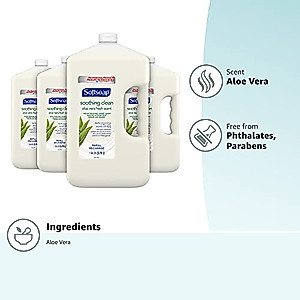 Softsoap Liquid Hand Soap Refill, Soothing Clean, Aloe Vera Fresh Scent - 1 gallon, Pack of 4